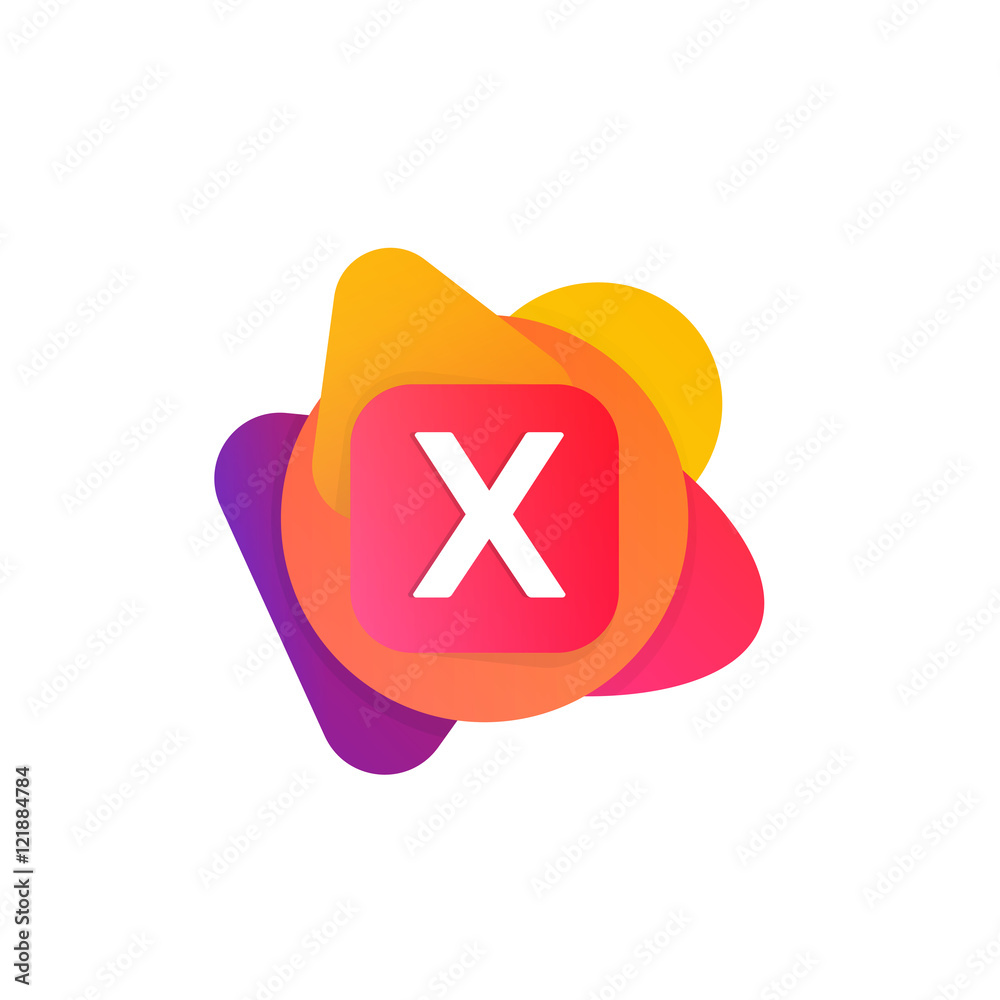 Abstract fun shape elements company logo sign icon. X letter log Stock ...
