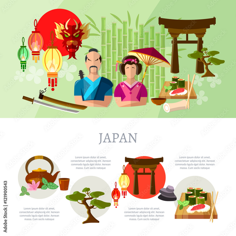 Japanese infographics japan tradition and culture Stock Vector | Adobe ...