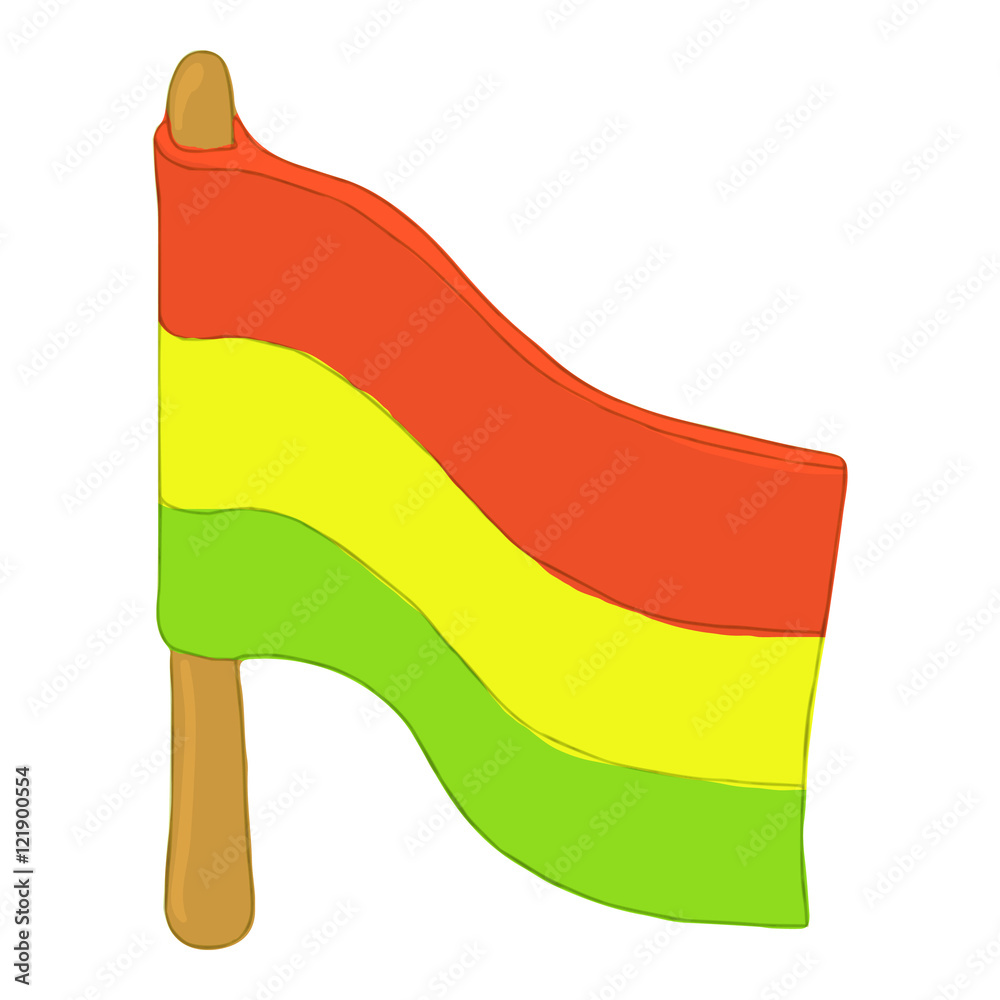 Flag rastaman icon in cartoon style isolated on white background. Youth ...
