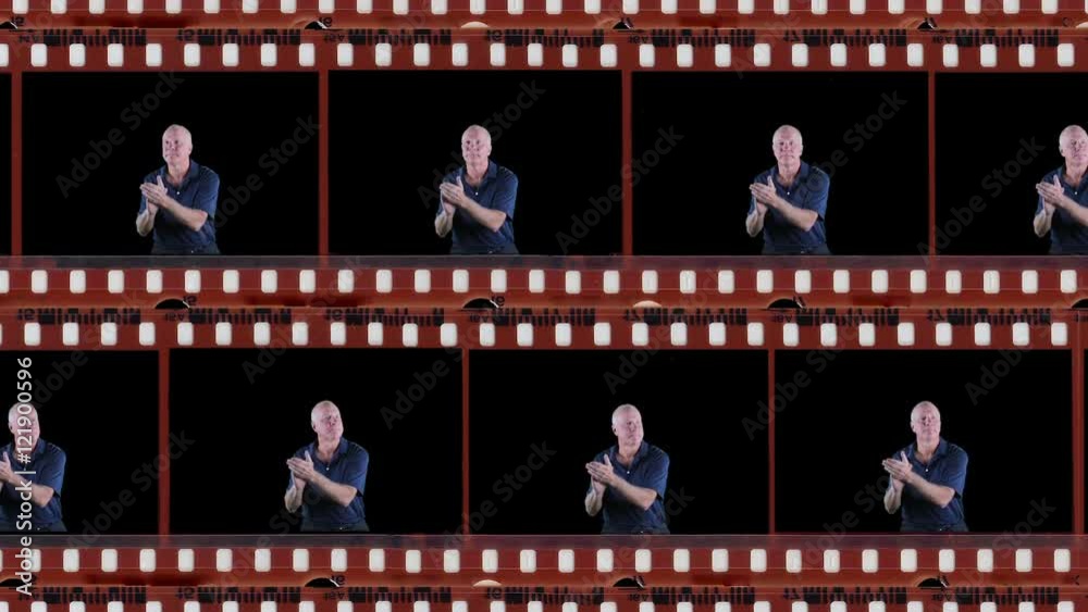 Man clapping or applauding in movie reel. Stock Video | Adobe Stock
