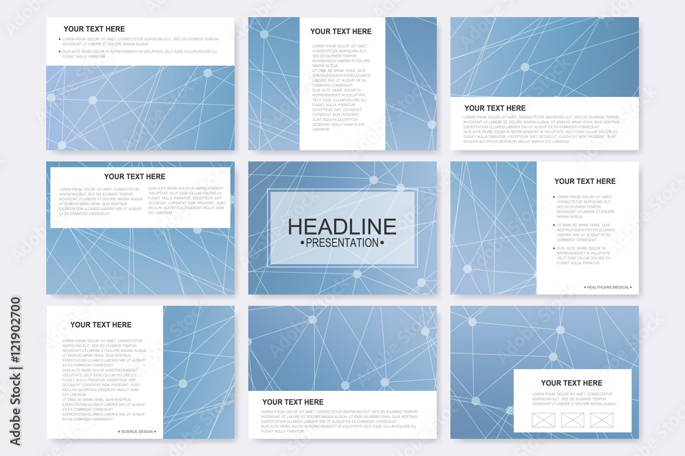 Big set of vector templates for presentation slides. Modern graphic ...