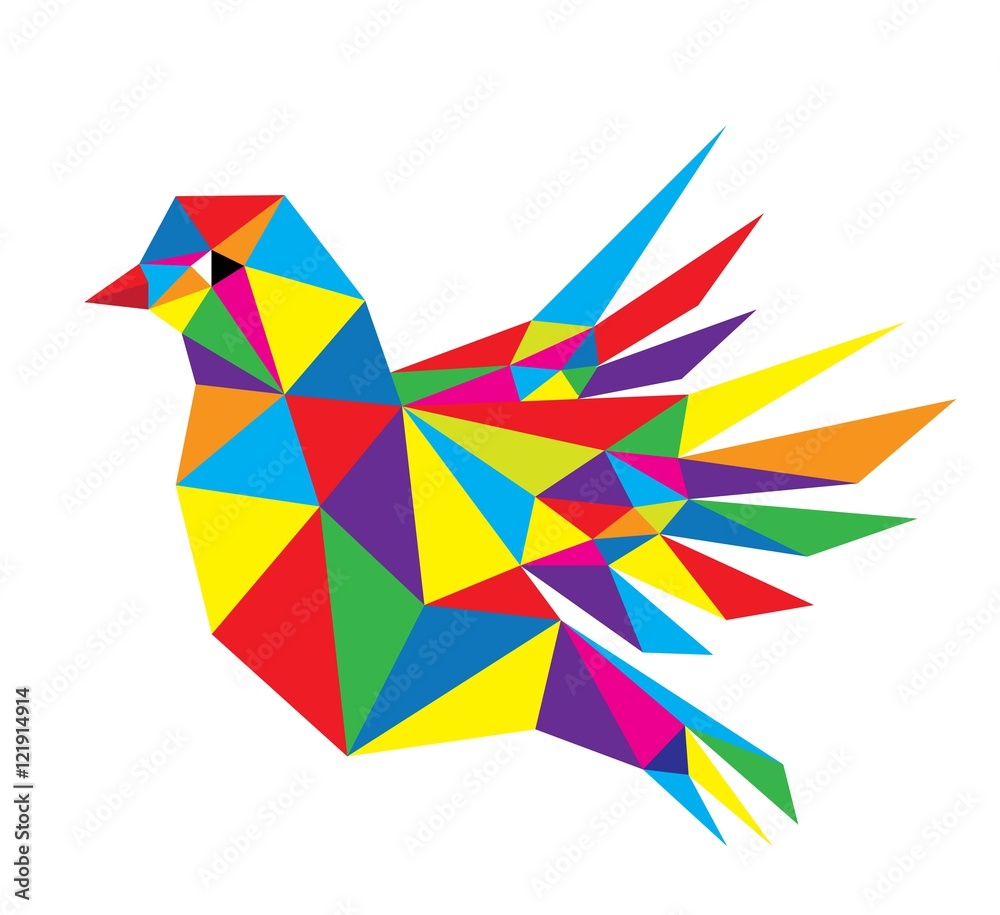 Geometric Flying Bird, polygonal art vector design Stock Vector | Adobe ...