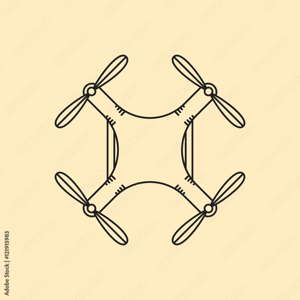 Aerial drone top view made in line art style. Stock Vector | Adobe Stock