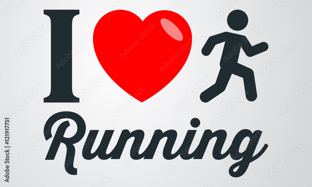 Icono plano i love Running en fondo degradado Stock Vector | Adobe Stock