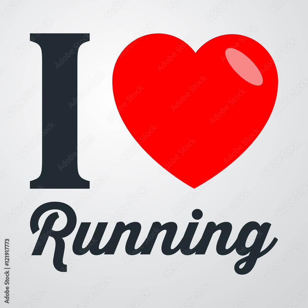 Icono plano i love Running en fondo degradado Stock Vector | Adobe Stock