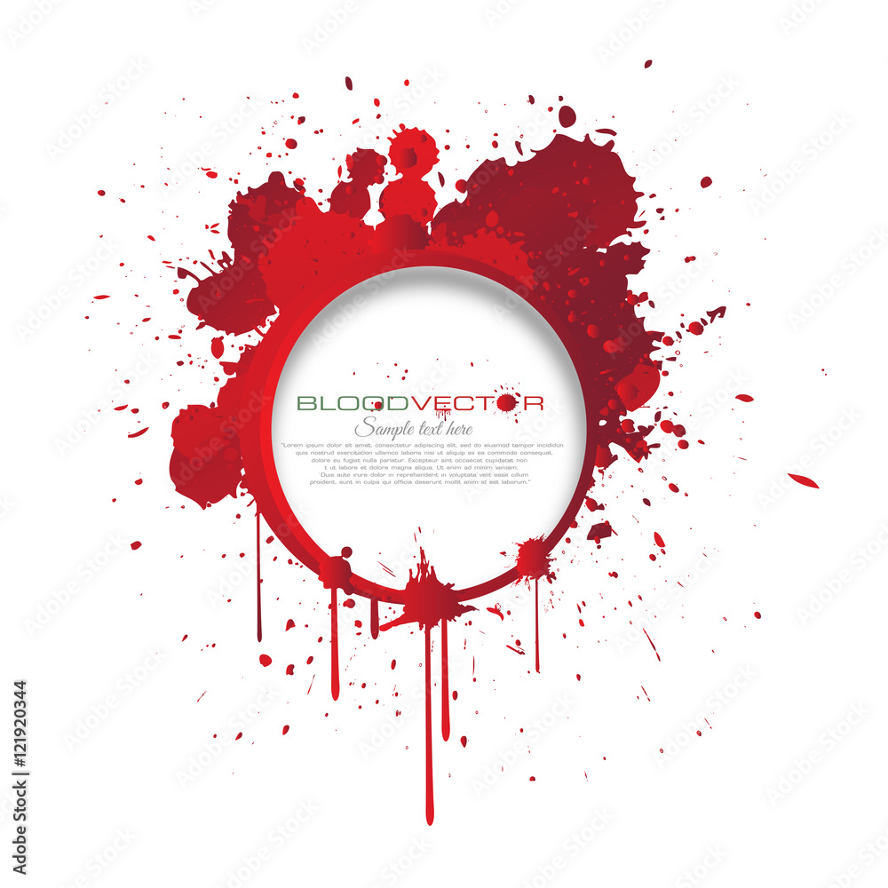 Blood splatter isolated on white background, vector design Stock Vector ...