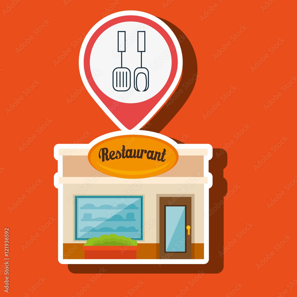 restaurant building food vector illustration eps 10 Stock Vector ...