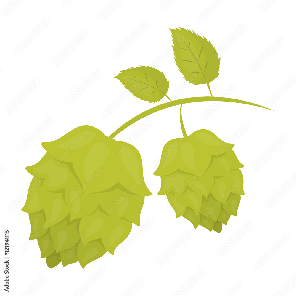 Hops icon in cartoon style isolated on white background. Oktoberfest ...