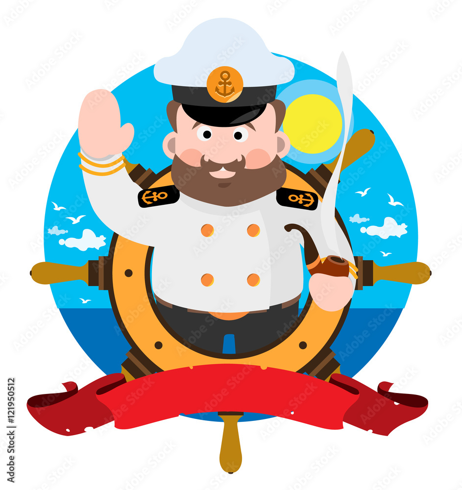 captain illustration Stock Vector | Adobe Stock