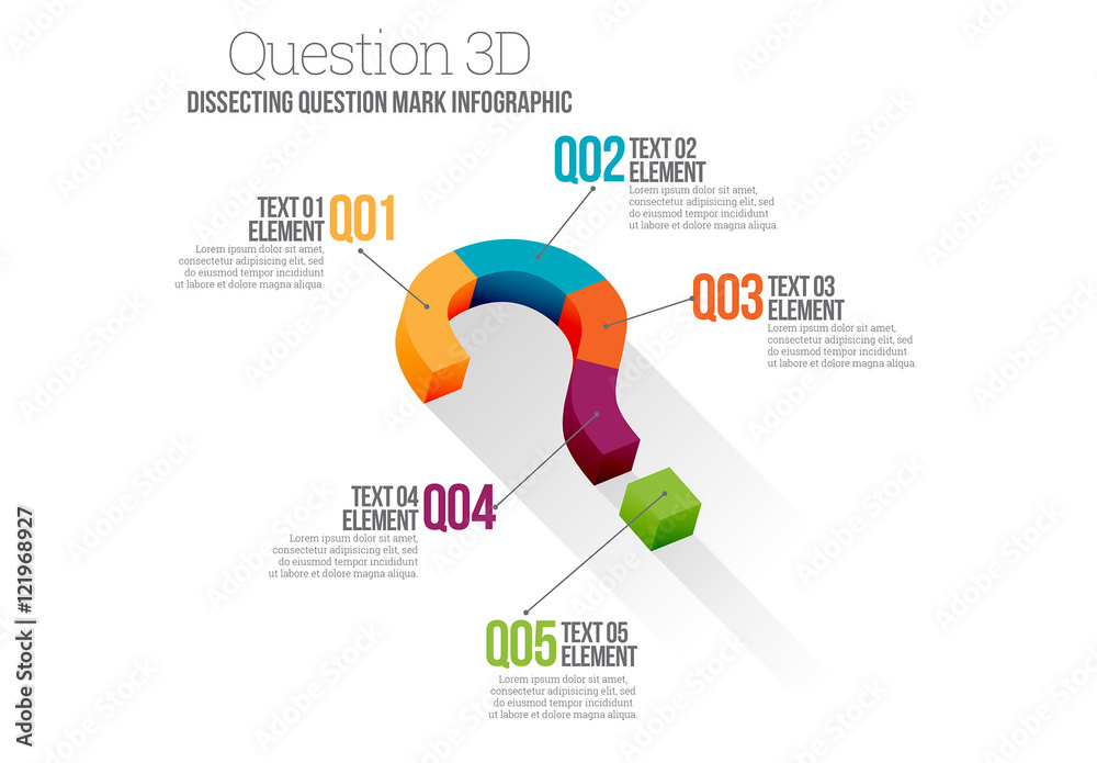 Question 3D Infographic Stock Template | Adobe Stock