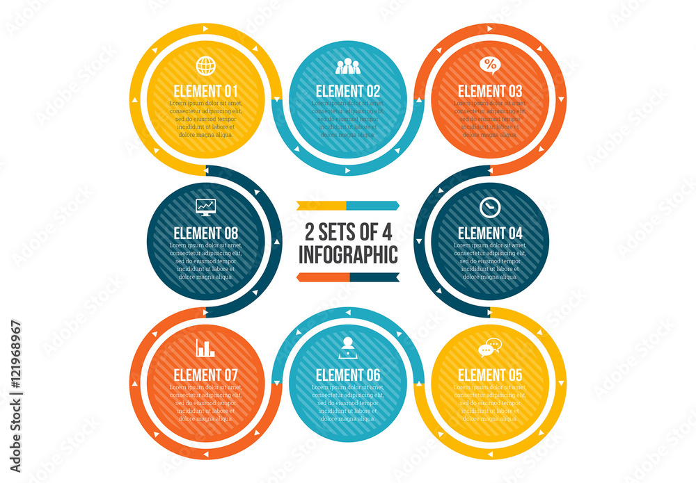 Stacked Circles and Loop Infographic Stock Template | Adobe Stock