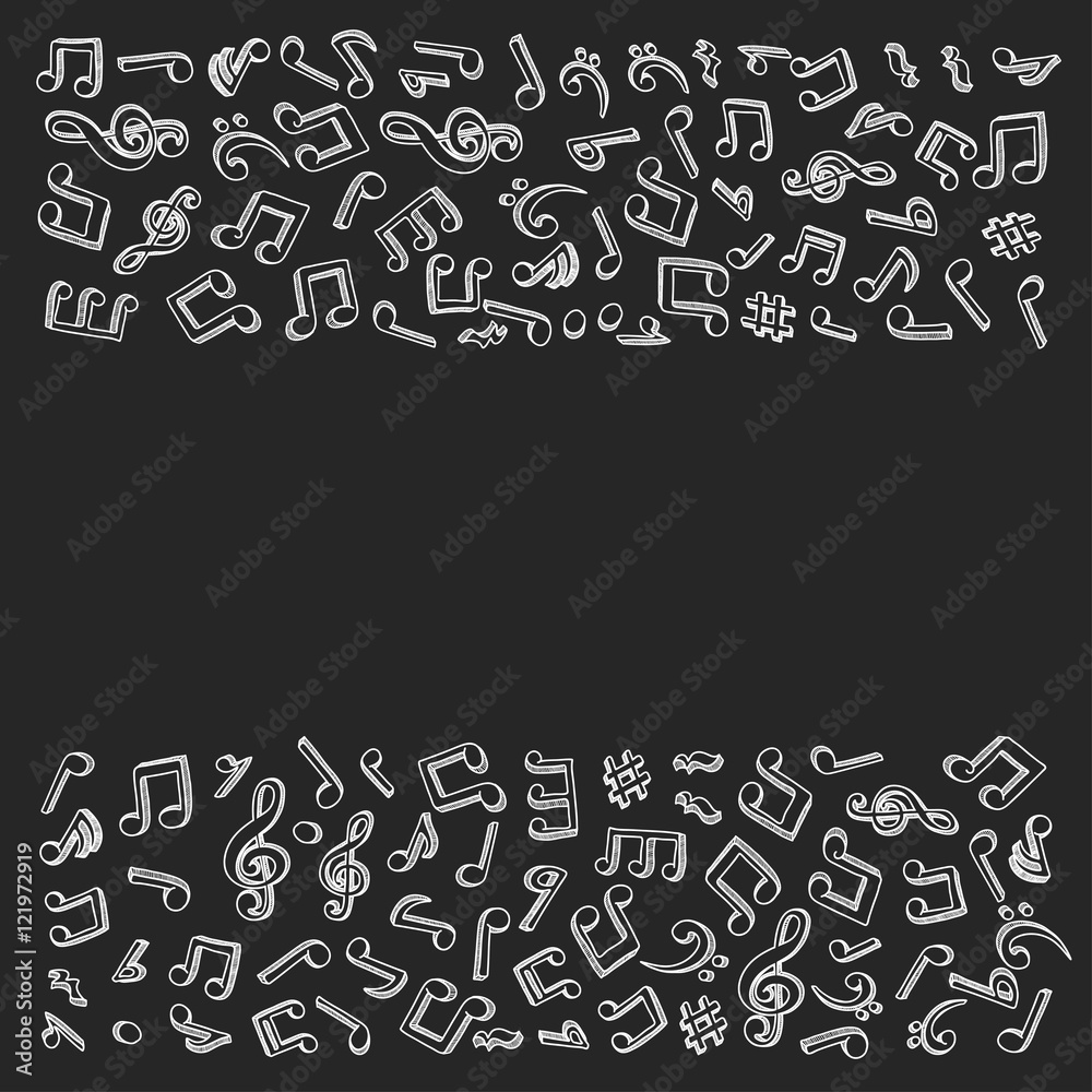 Music notes. Vector illustration. Stock Vector | Adobe Stock