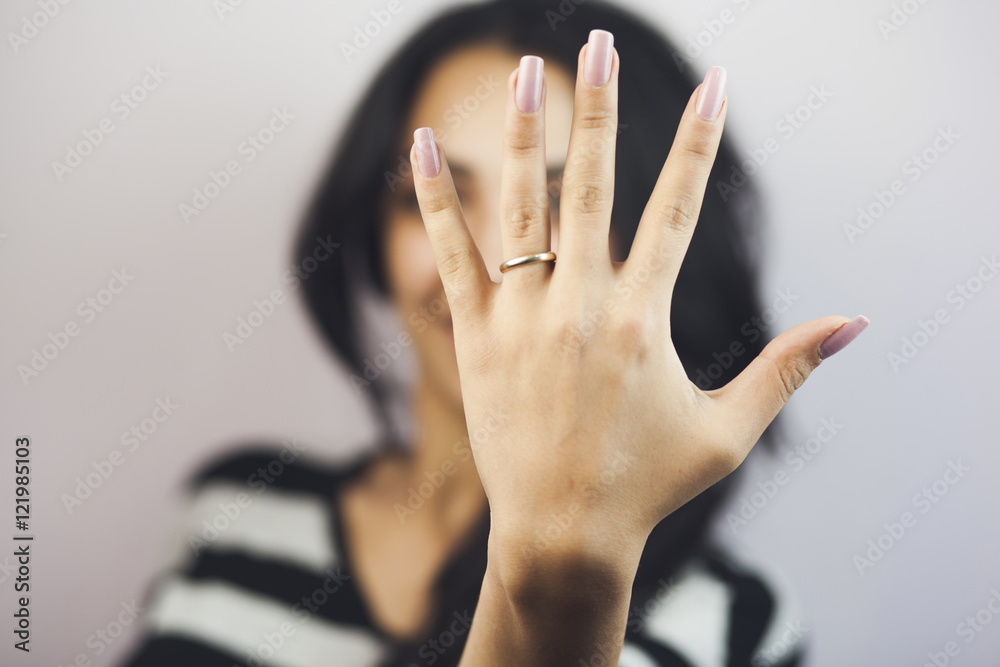 Women hand married ring Stock Photo | Adobe Stock