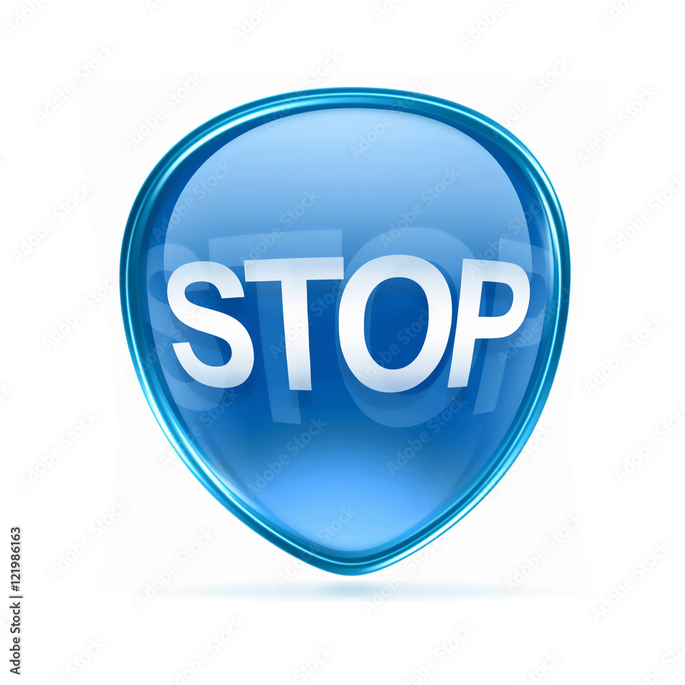 Stop icon blue, isolated on white background Stock Illustration | Adobe ...