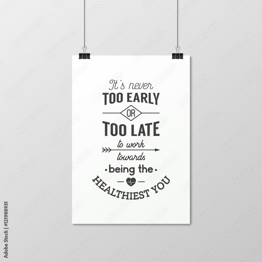 Health quote. Typographical Poster. Stock Vector | Adobe Stock