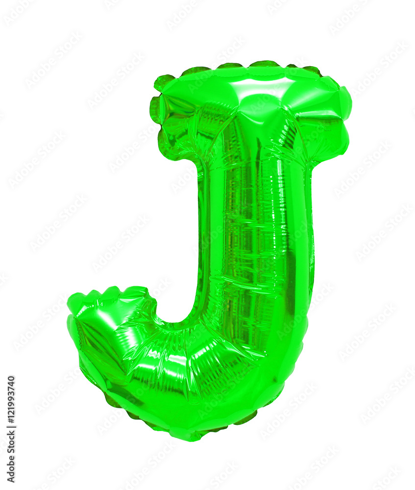 Letter j English alphabet green Stock Photo | Adobe Stock