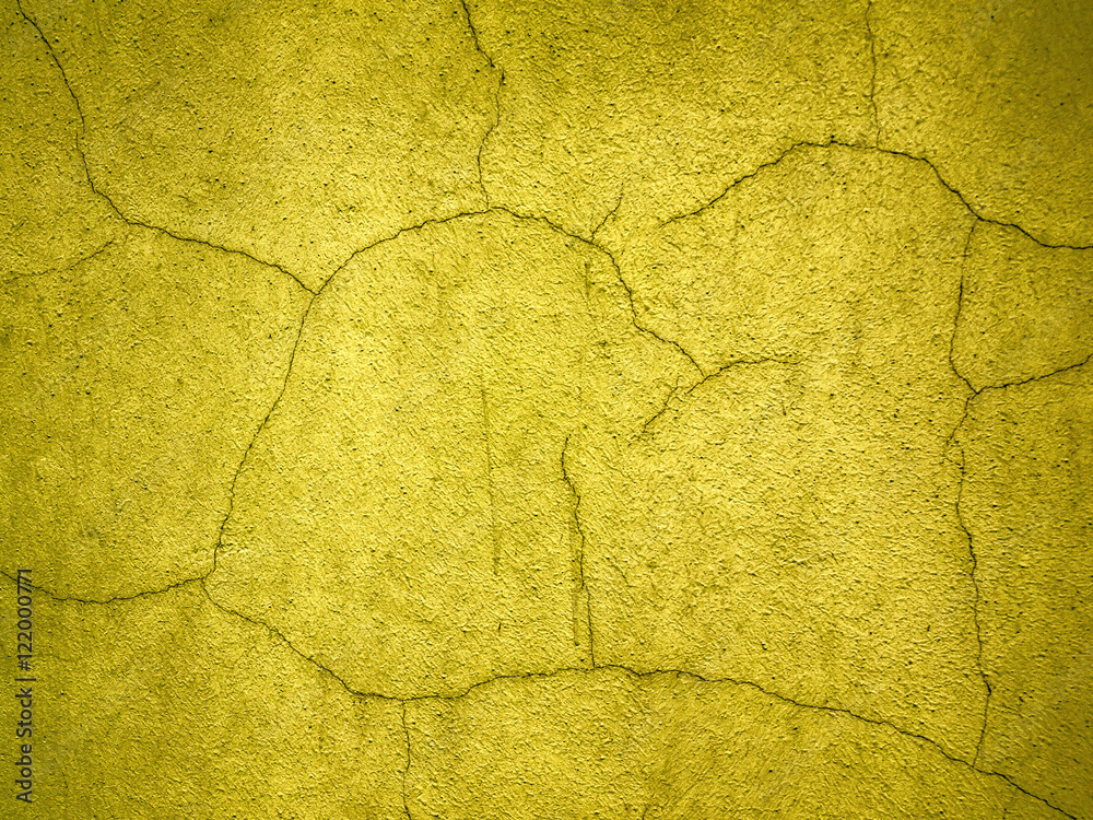 Dirty yellow scratch concrete crack wall texture background Stock Photo ...