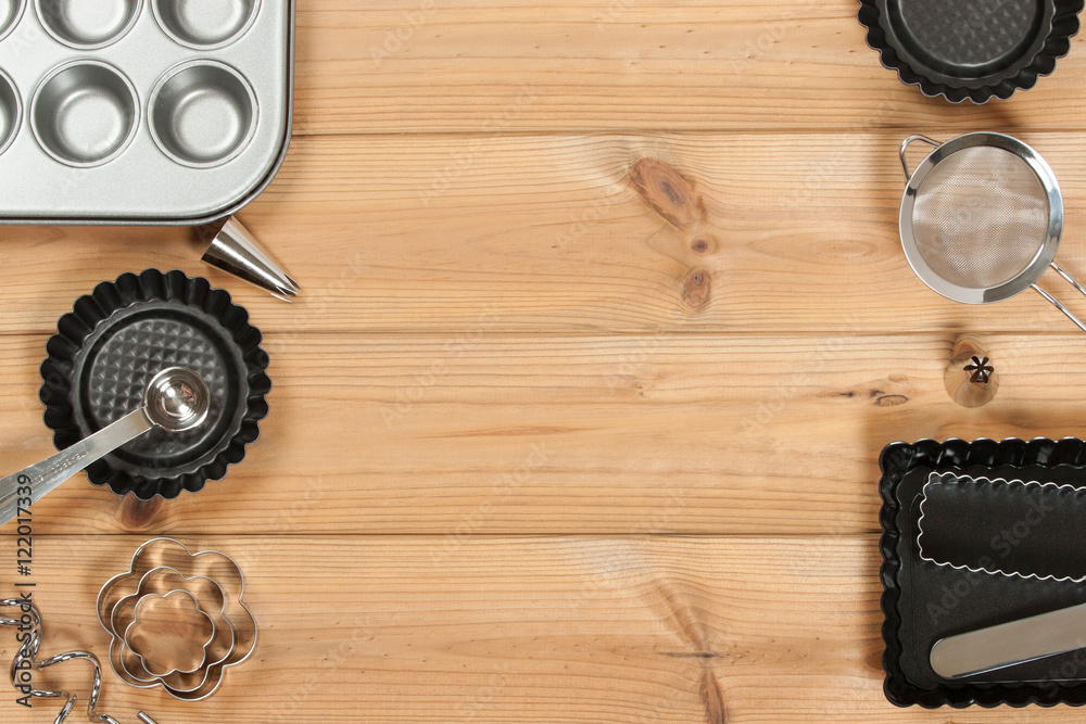 Bakery Utensils. Baking Kit. Kitchen Tools. Top View. Copy Space Stock ...