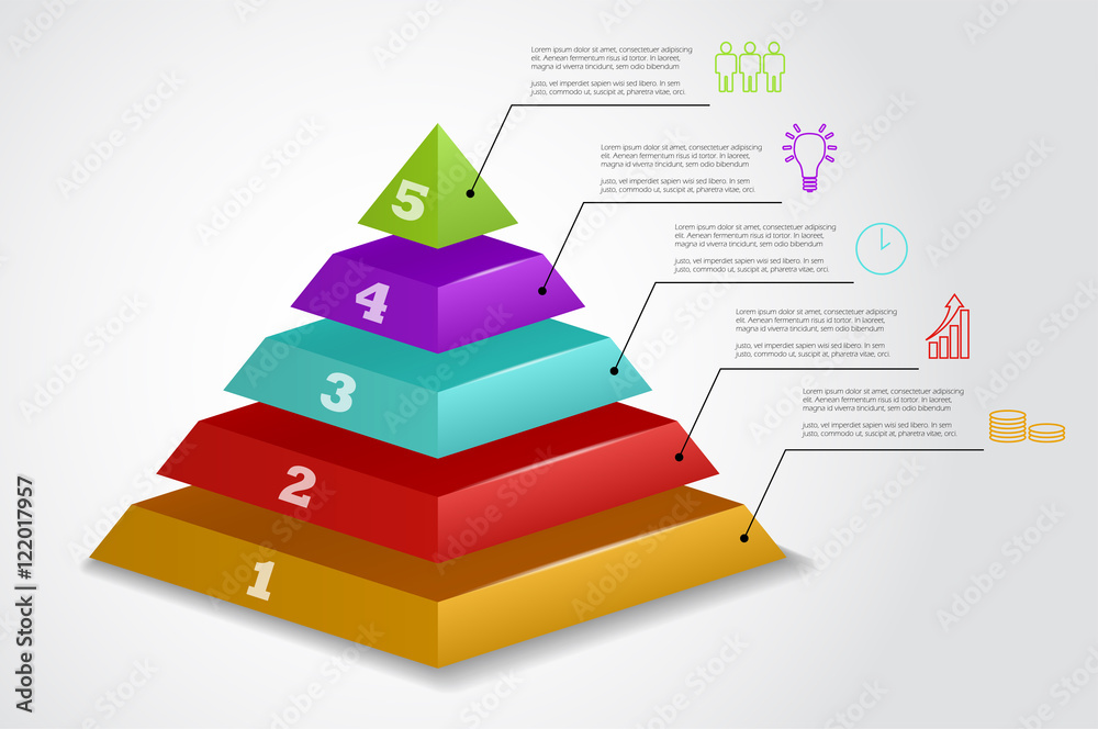 5 step vector pyramid infographic template Stock Vector | Adobe Stock