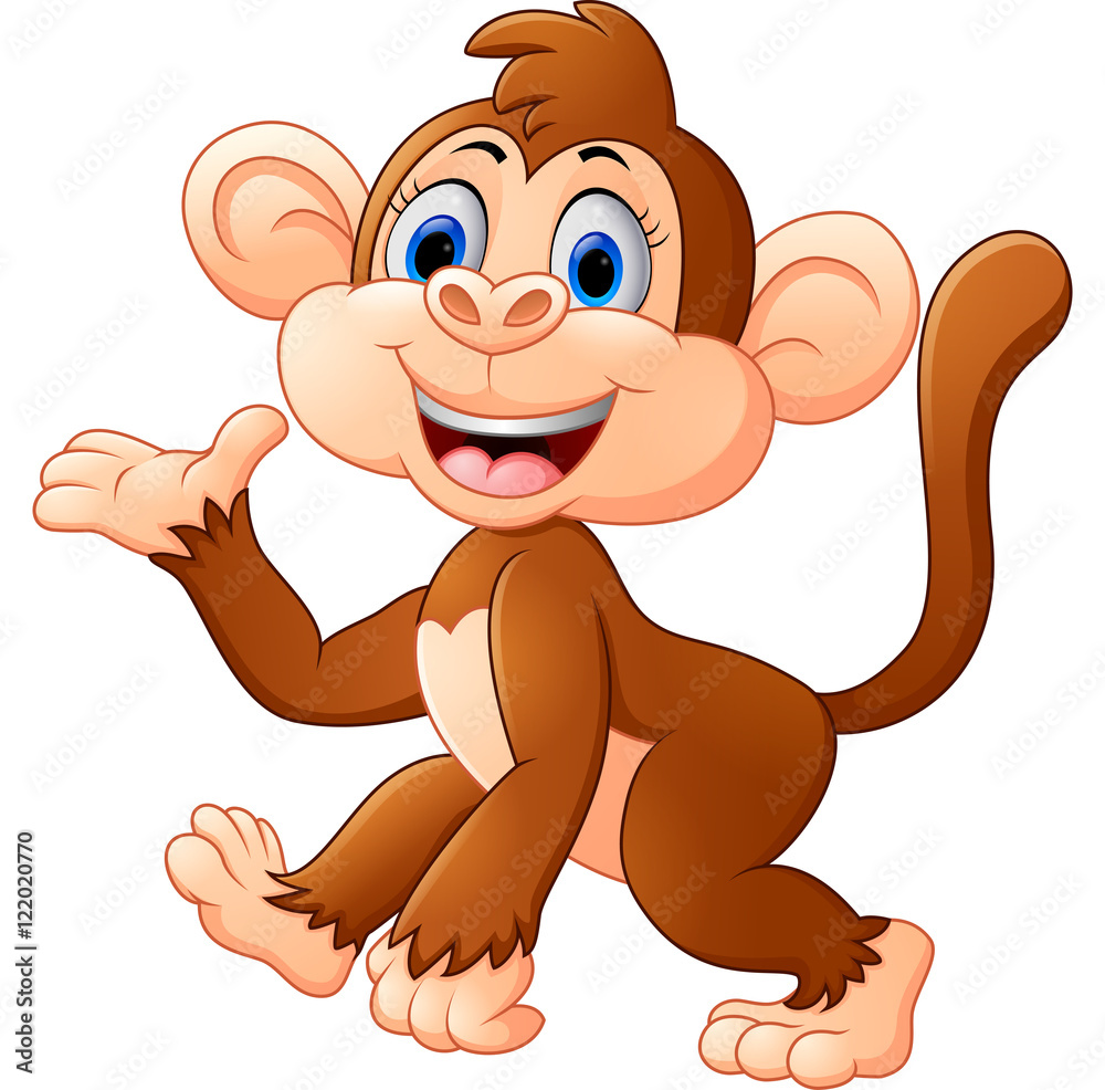 Cartoon monkey presenting Stock Vector | Adobe Stock