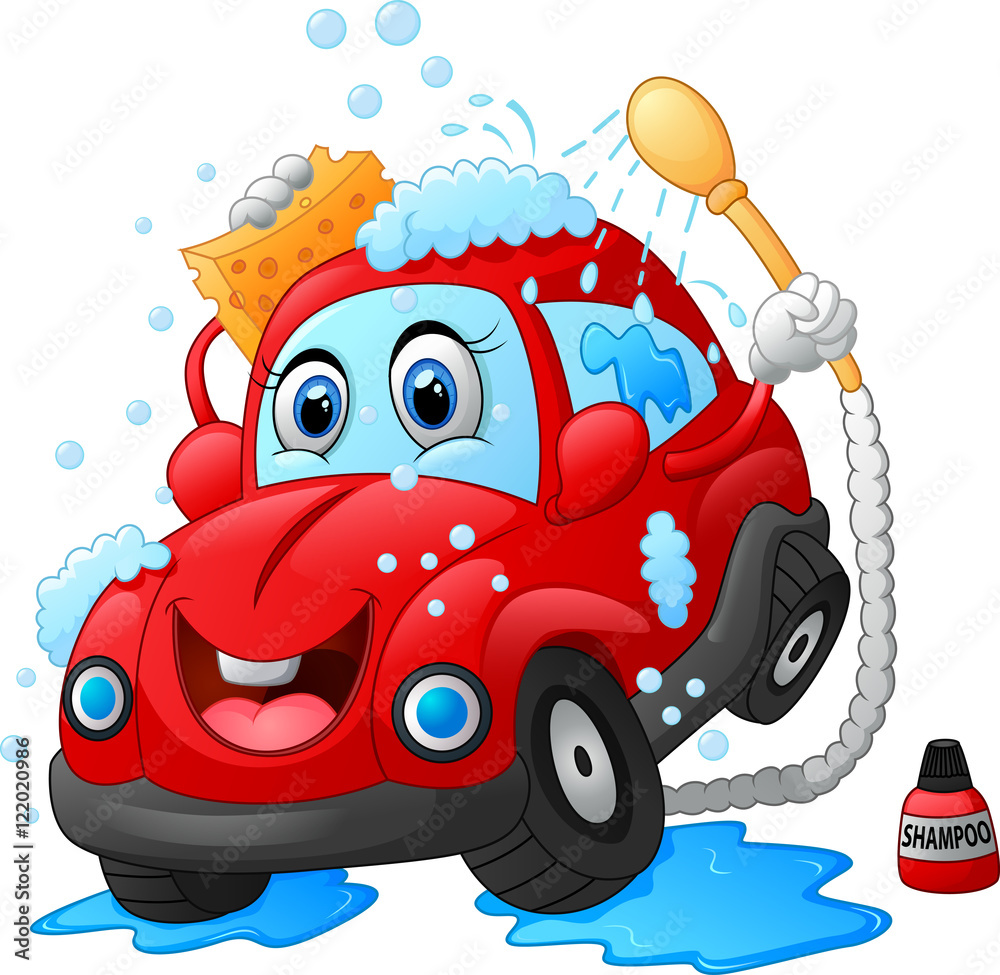 Cartoon car wash character Stock Vector | Adobe Stock