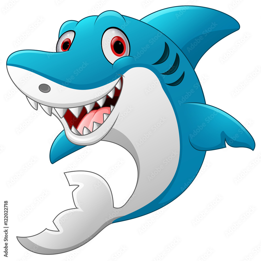 Cute shark cartoon Stock Vector | Adobe Stock