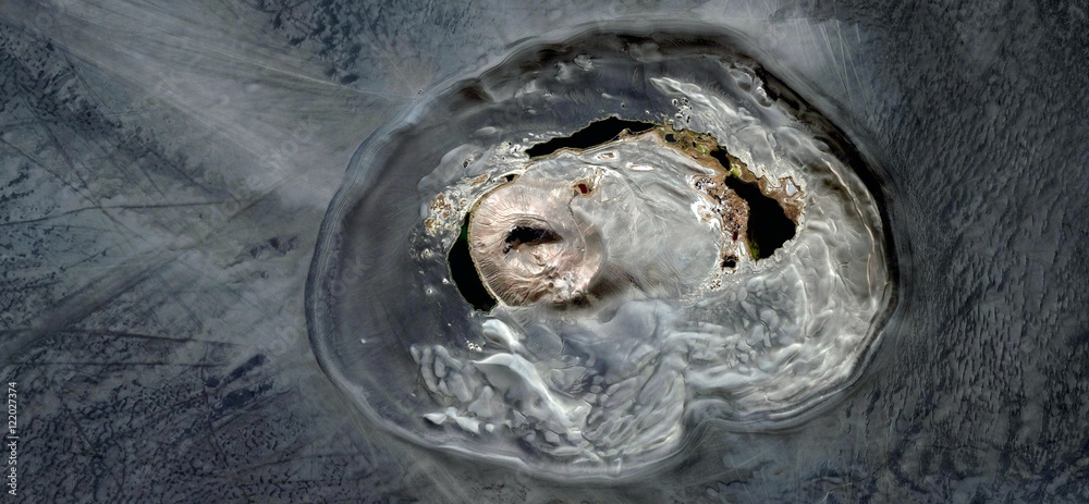 Allegory fossilized clam embryo in the African desert, photography from ...