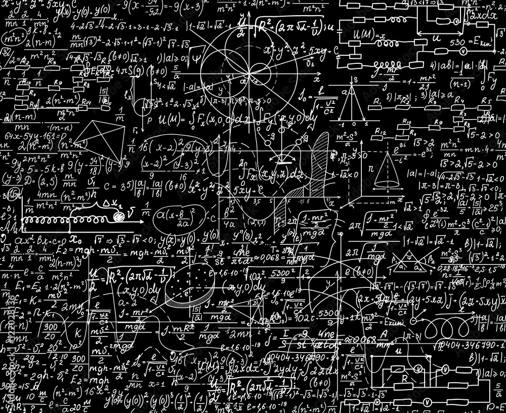 Mathematical vector seamless pattern with mathematical figures ...
