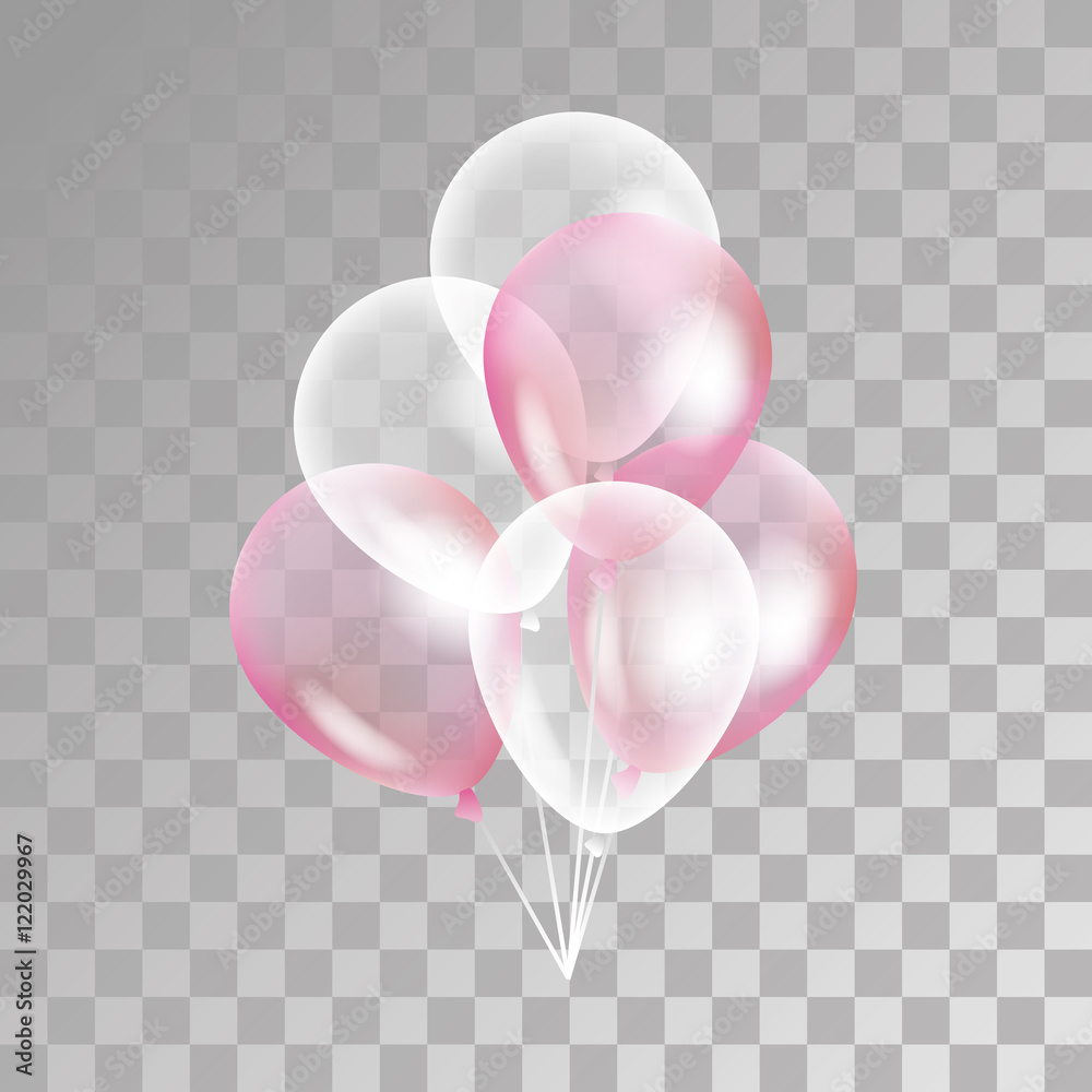 Pink transparent balloon on background. Stock Vector | Adobe Stock