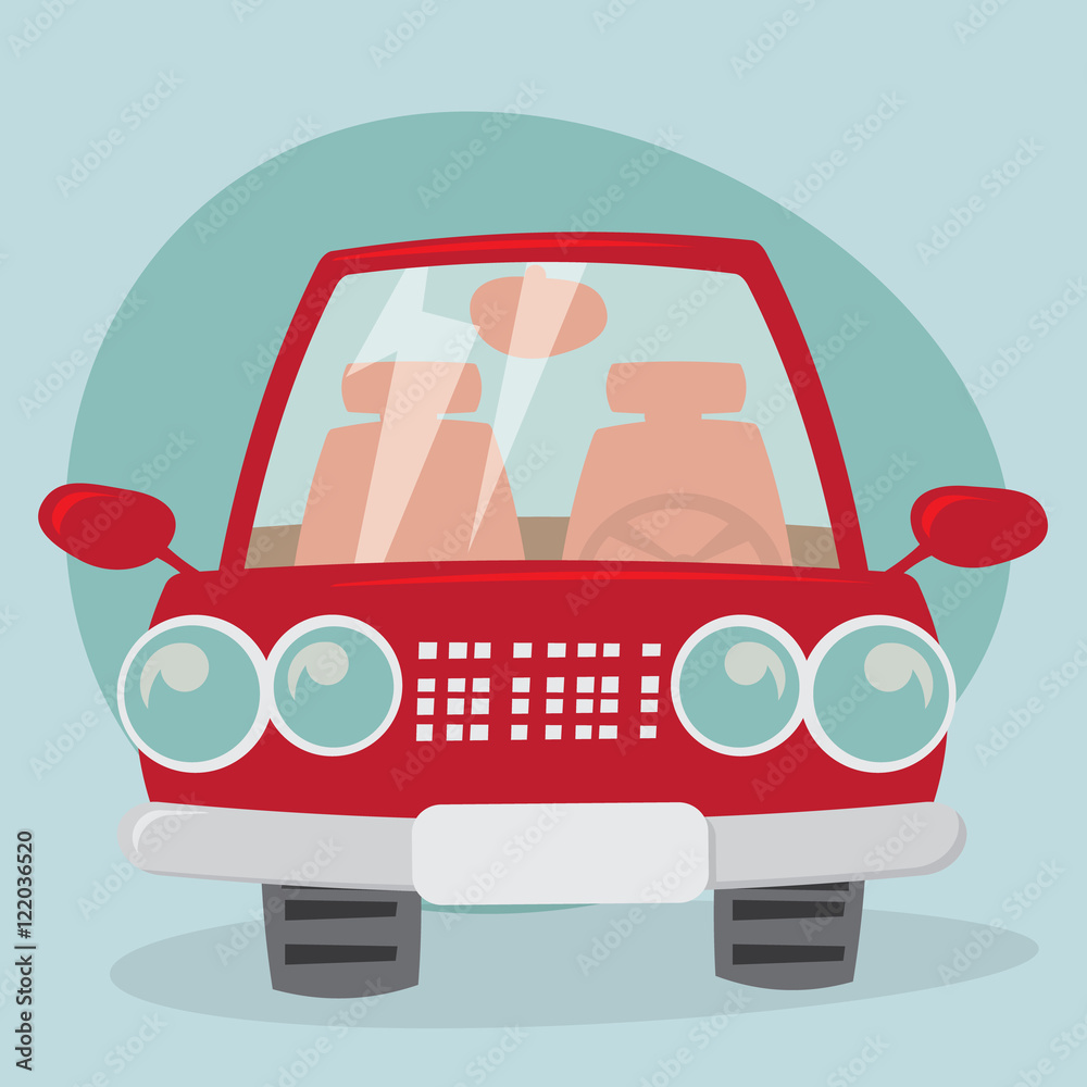 Cartoon car - front view Stock Vector | Adobe Stock