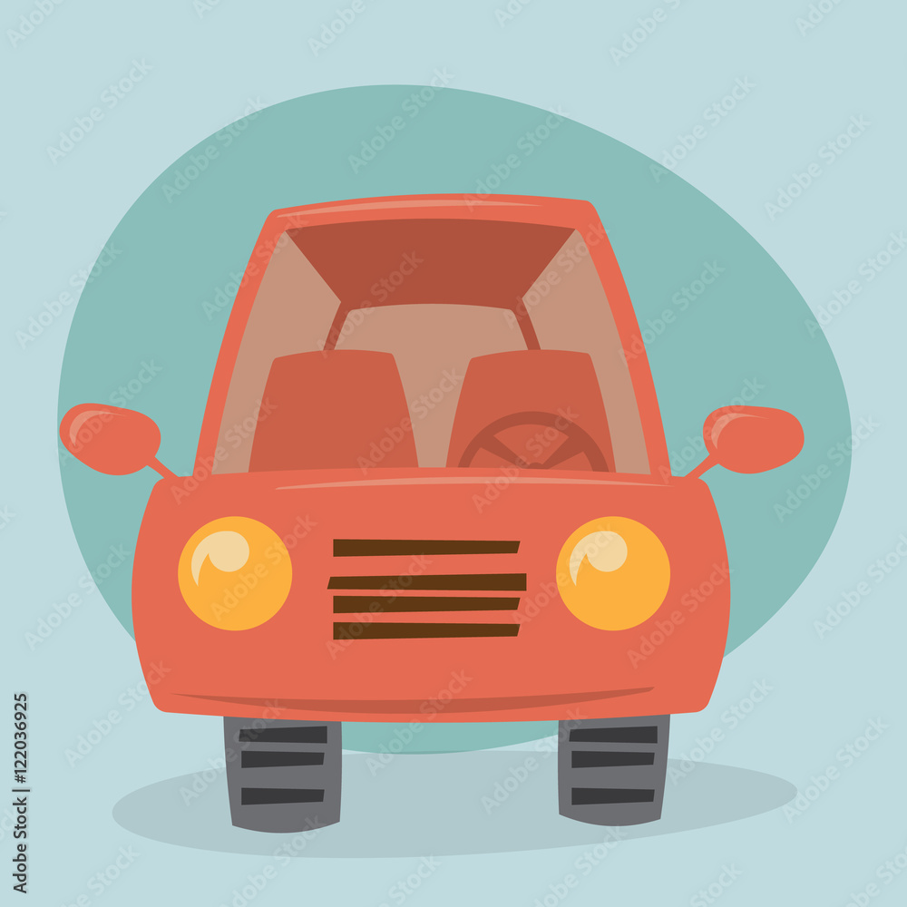 Cartoon car - front view Stock Vector | Adobe Stock