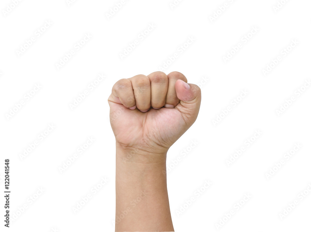 Hands of Asian men showing fist sign, cencept fight Stock Photo | Adobe ...