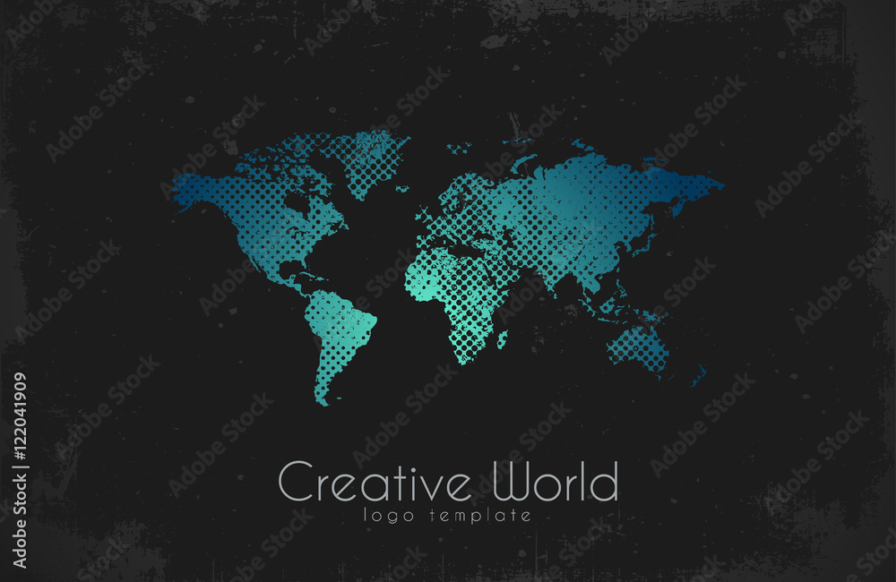 World map logo. Creative world design. Creative logo Stock Vector ...