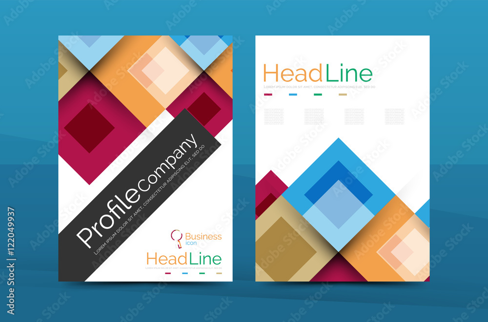 Set of front and back a4 size pages, business annual report design ...