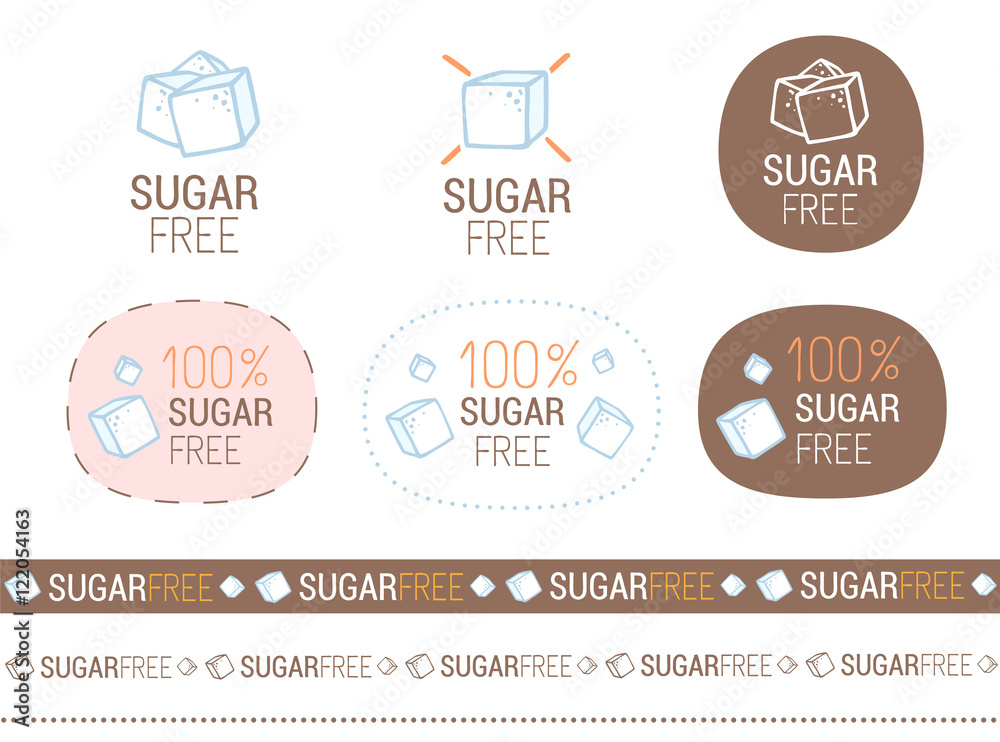 vector sugar free sign set Stock Vector | Adobe Stock