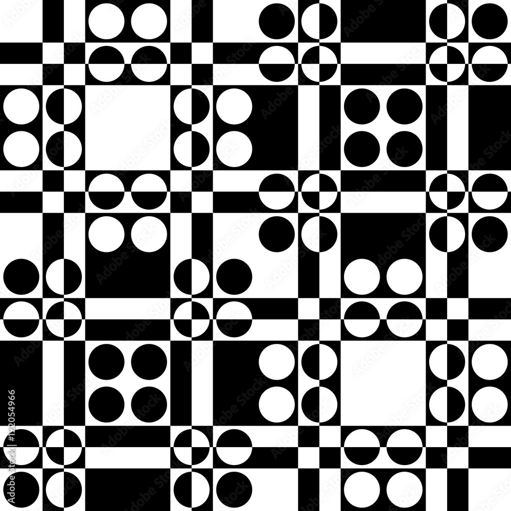 Seamless Square and Circle Pattern Stock Vector | Adobe Stock