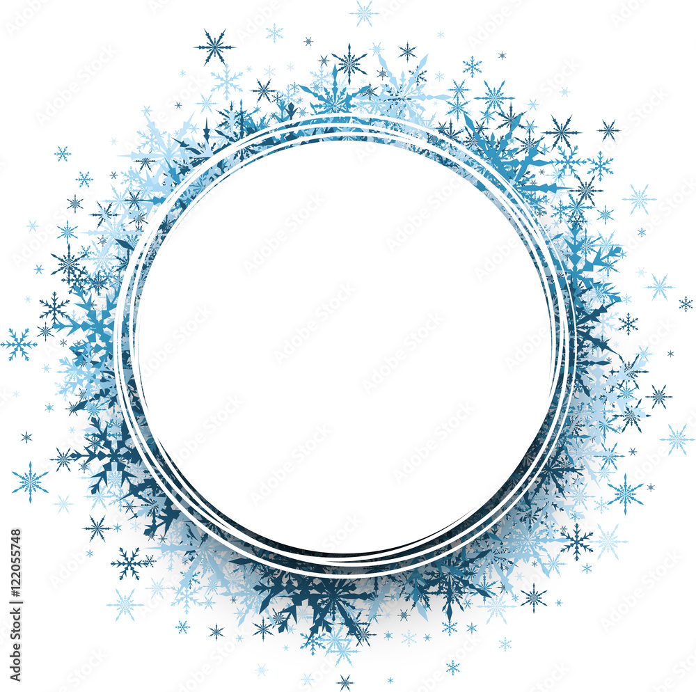 Winter round background with snowflakes. Stock Vector | Adobe Stock