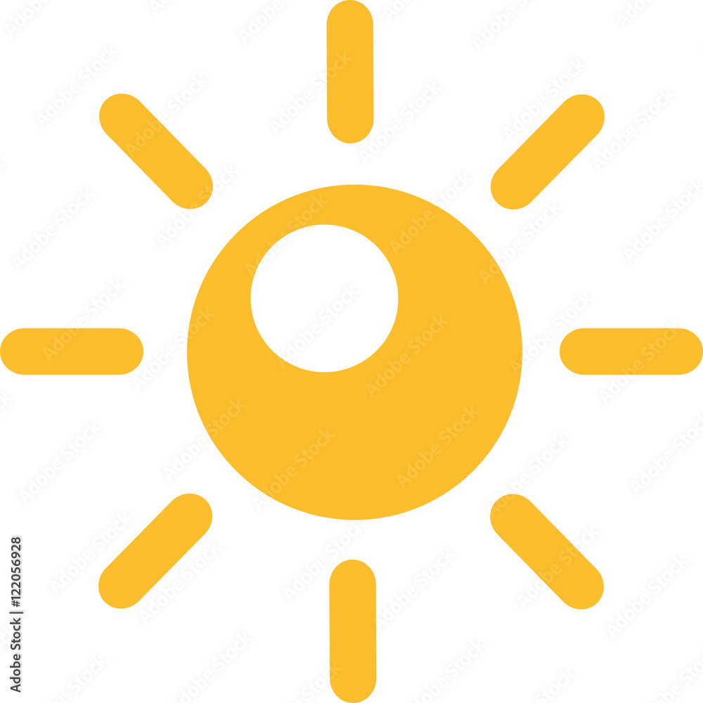 Sun pictogram with reflection Stock Vector | Adobe Stock