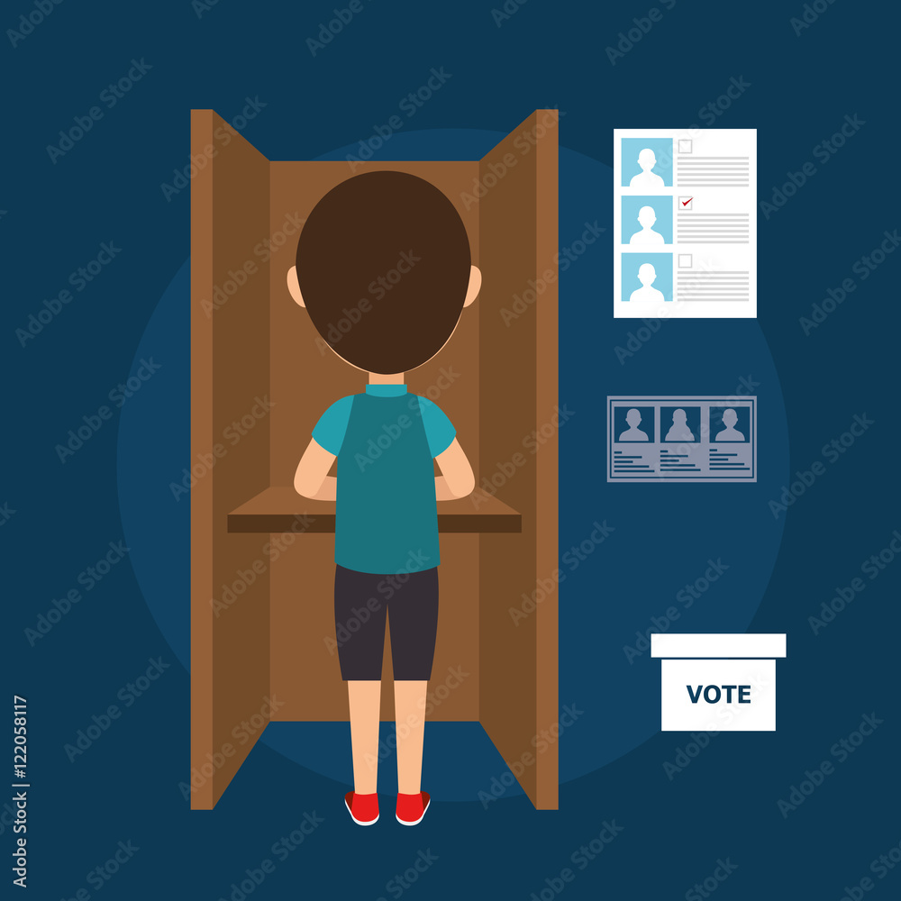 avatar man voting political elections. vote icons. colorful design ...