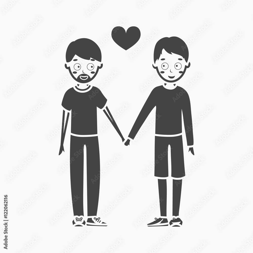 Gay icon cartoon. Single gay icon from the big minority, homosexual set ...