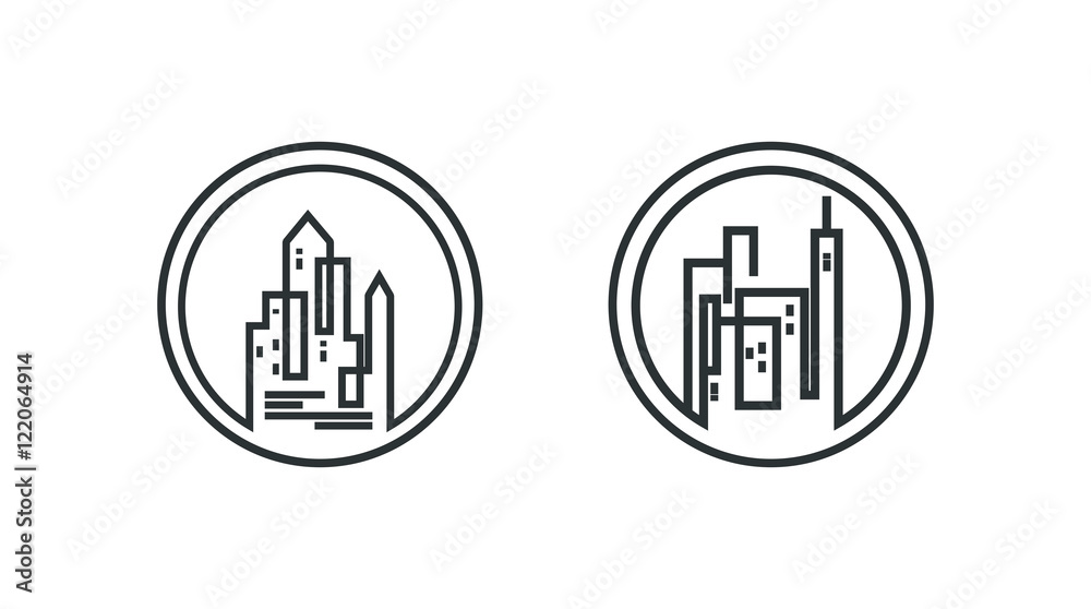 modern and simple City line art logo illustration Stock Vector | Adobe ...