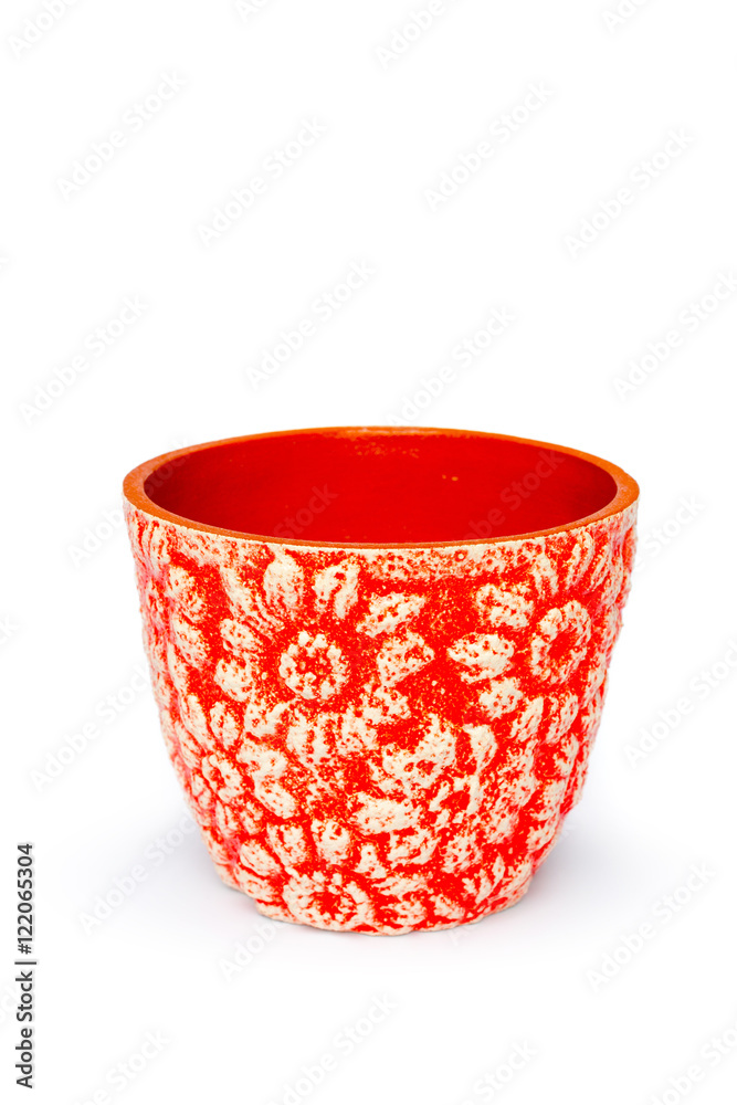 Empty flower pot isolated on white background Stock Photo | Adobe Stock