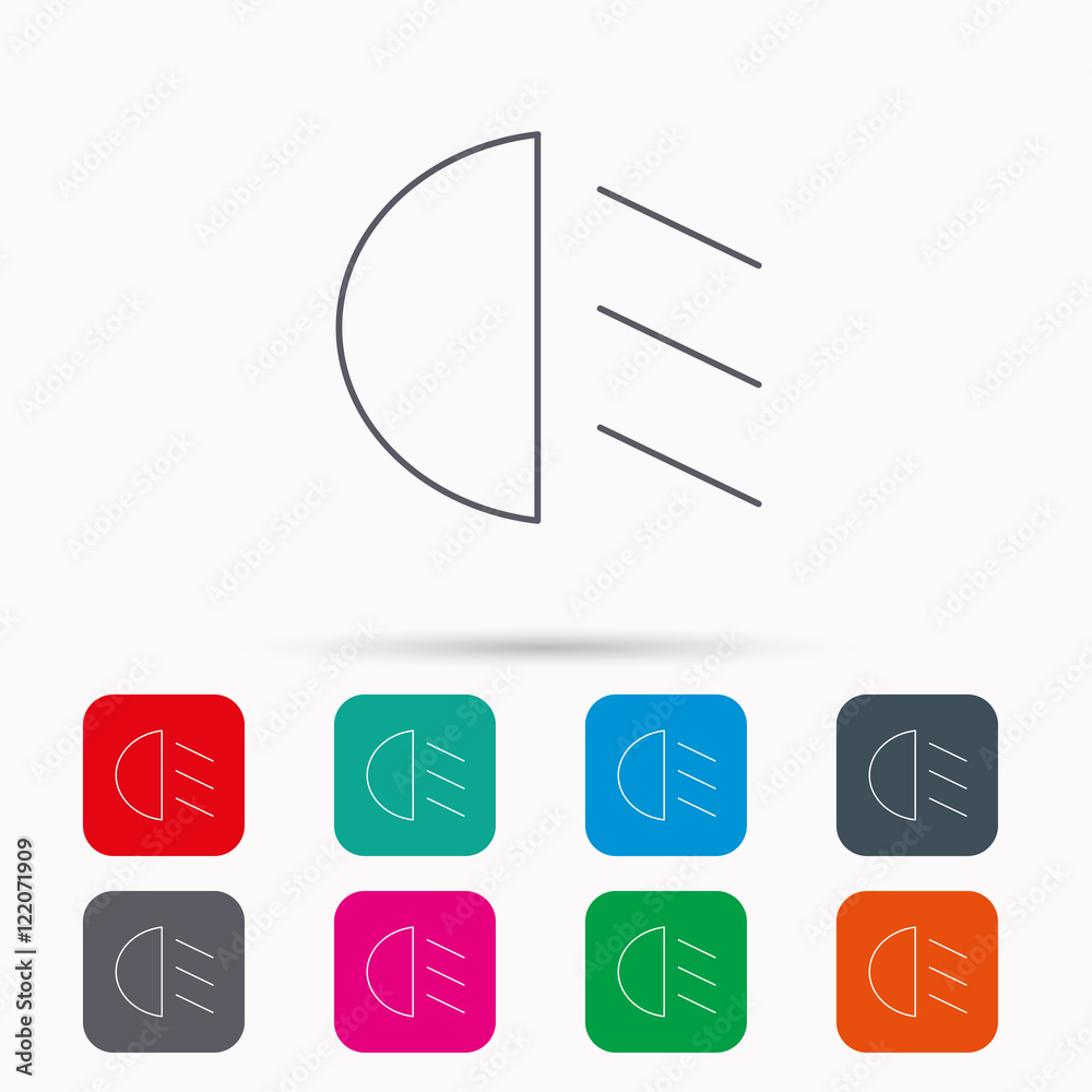 Passing light icon. Dipped beam sign. Stock Vector | Adobe Stock