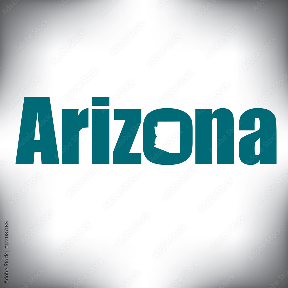 The Arizona shape is within the Arizona name in this state graphic ...