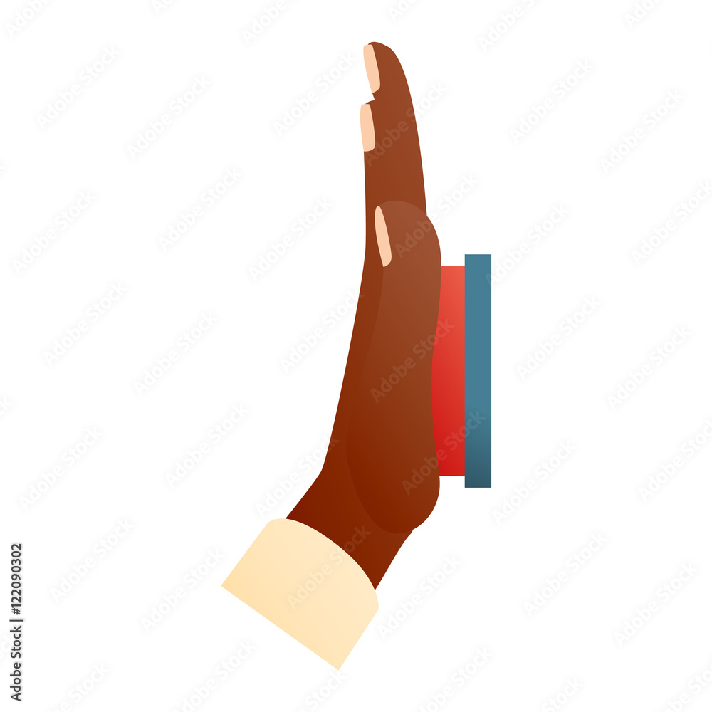 Hand press button finger press icon on white background. Finger control ...