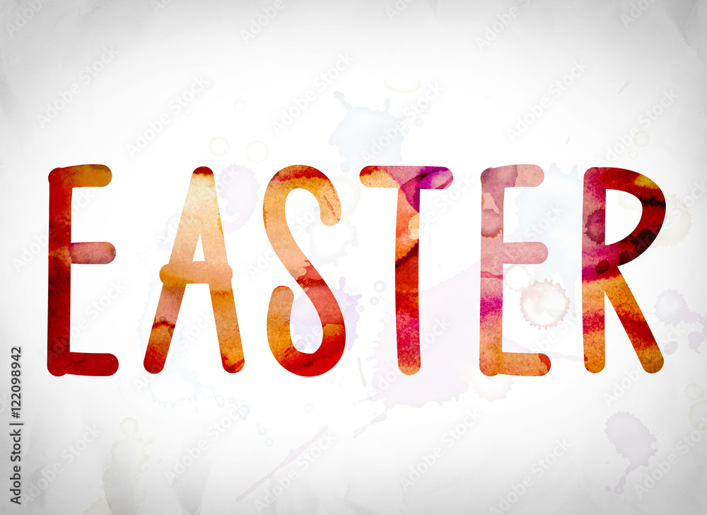 Illustrazione Stock Easter Concept Watercolor Word Art | Adobe Stock