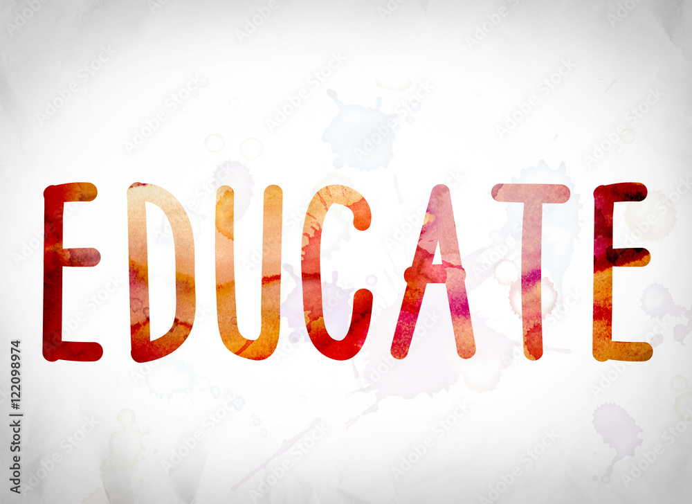 Educate Concept Watercolor Word Art Stock Illustration | Adobe Stock