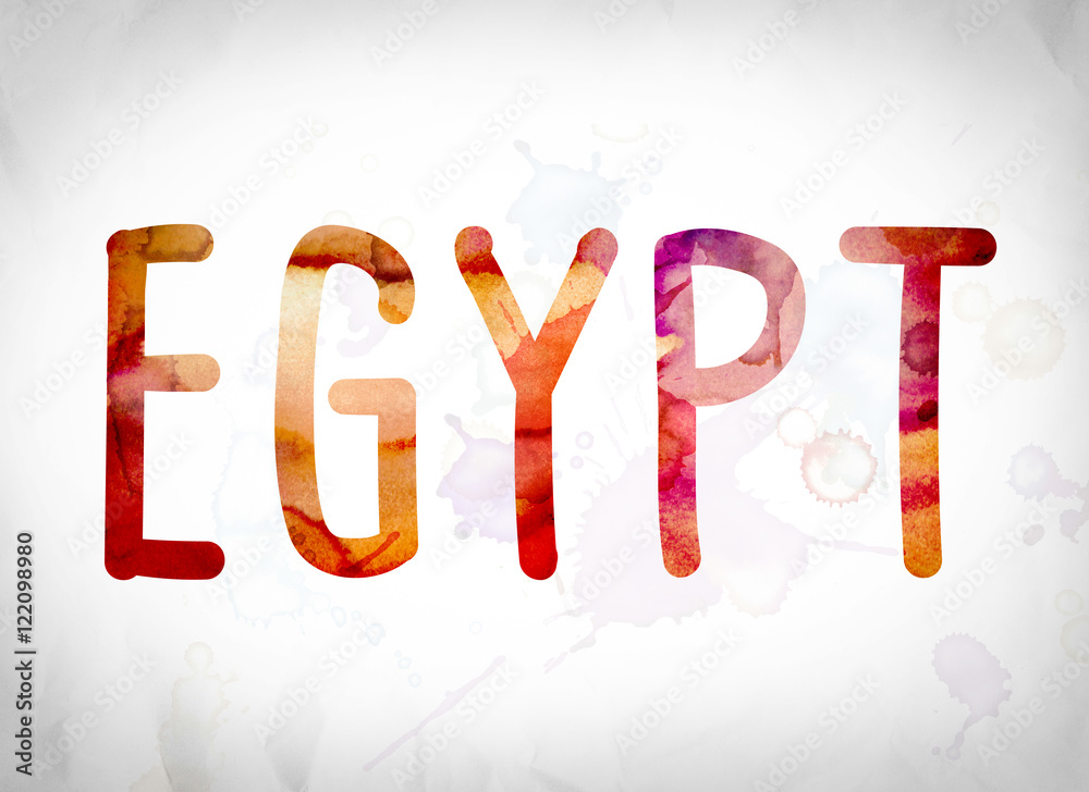 Egypt Concept Watercolor Word Art Stock Illustration | Adobe Stock