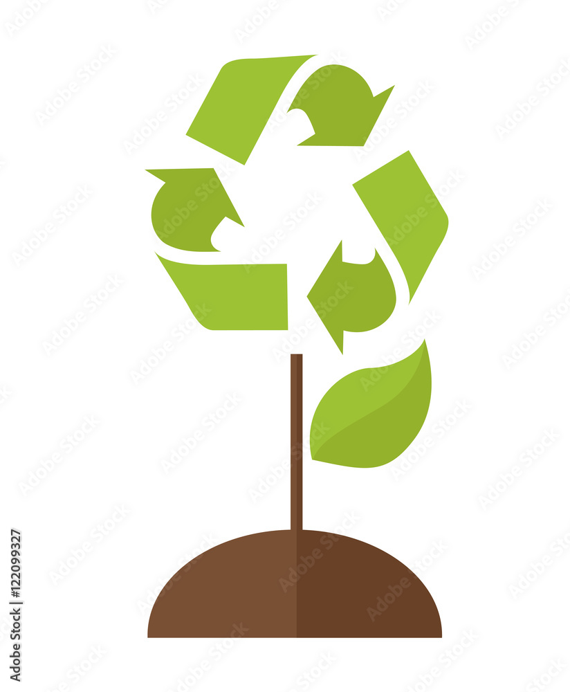 Tree with recycle symbol Stock Illustration | Adobe Stock