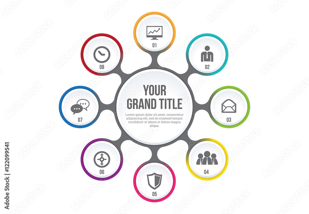 Circle Modules Infographic Stock Template | Adobe Stock